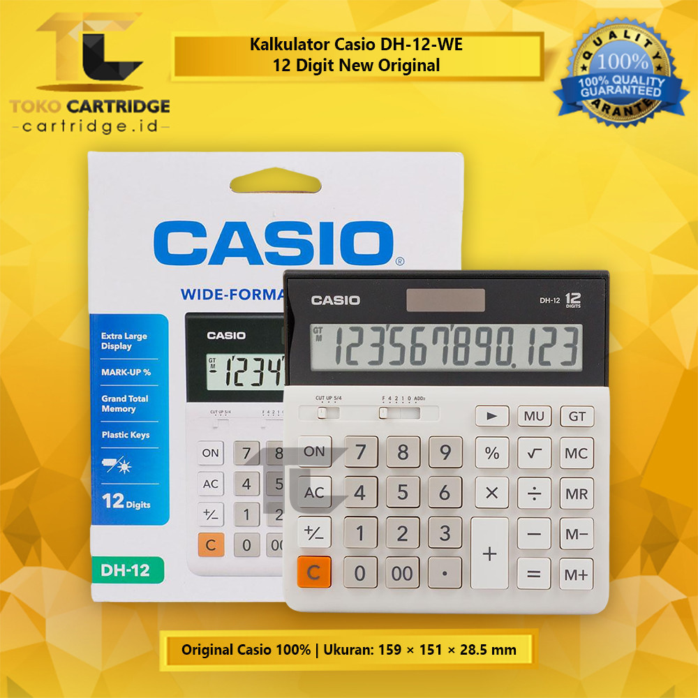 Jual Kalkulator Casio DH-12 Black White 12 Digit Desktop Office DH 12 ...