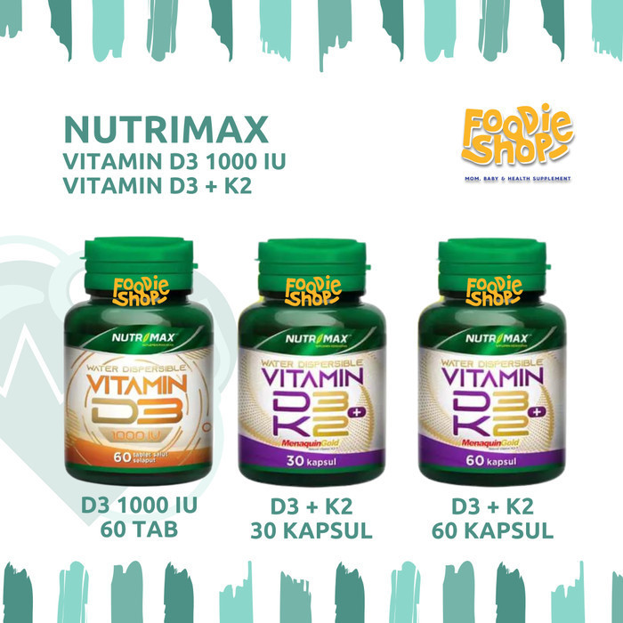 Jual Nutrimax Vitamin D3 1000 iu / Vitamin D3 + K2 | Nutri Max Vitamin D3 | Shopee Indonesia