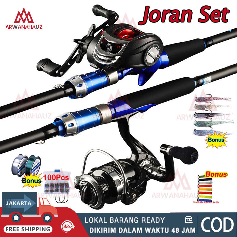 Jual Joran Pancing Full Set 1.8M 5-10LB 7.2:1 Joran BC Set Reel BC Joran UL Carbon Pancingan Set ...