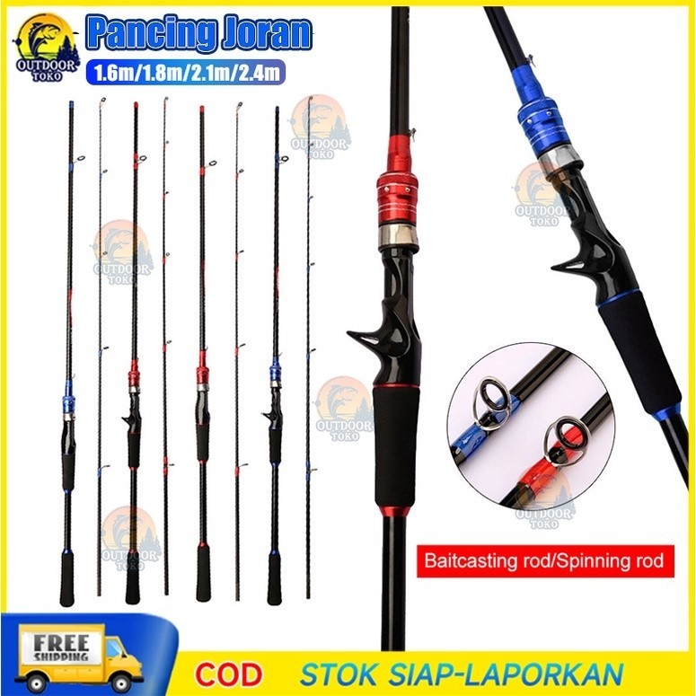 Jual Joran Pancing Carbon UL Portabel 2 Bagian 1.65M 1.8M 2.1M 2.4M Joran pancing casting ...