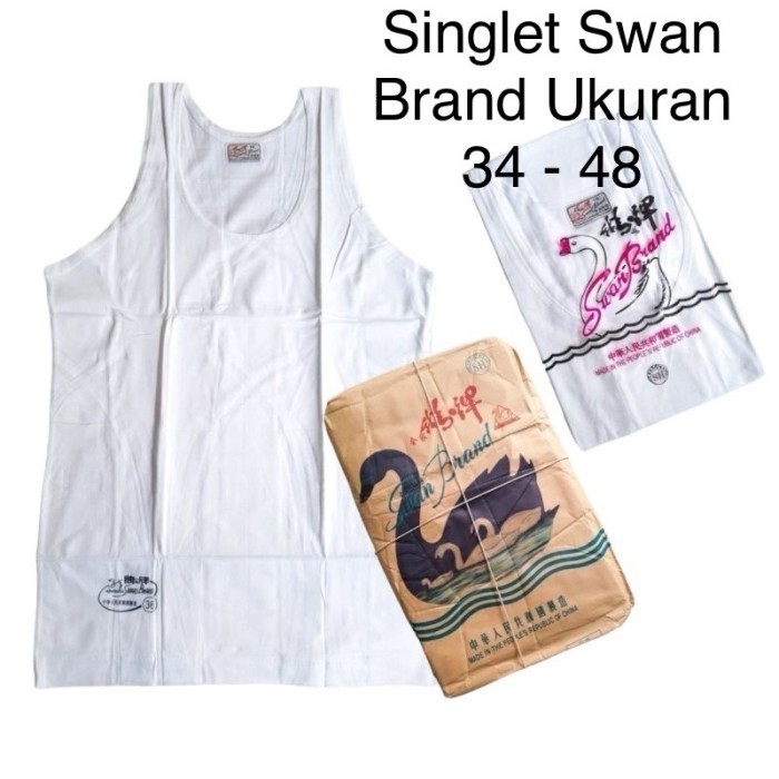 Jual Singlet Putih Polos/Kaos Dalam Pria (34 - 48) ( ASLI MERK SWAN ...