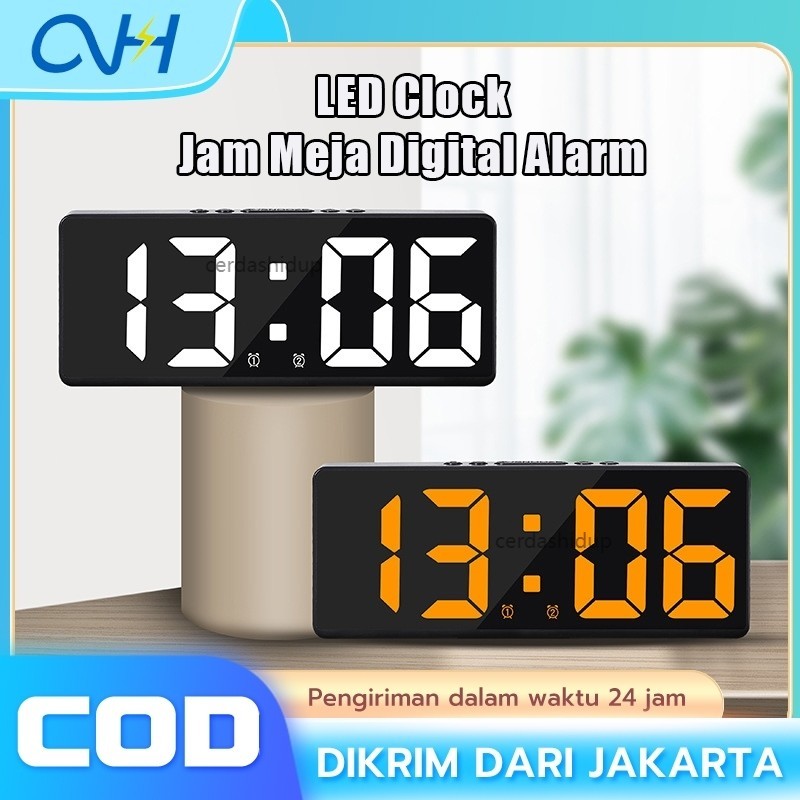 Jual Jam Meja Digital Alarm LED Clock Sensor Suara & Sensor Sentuh ...