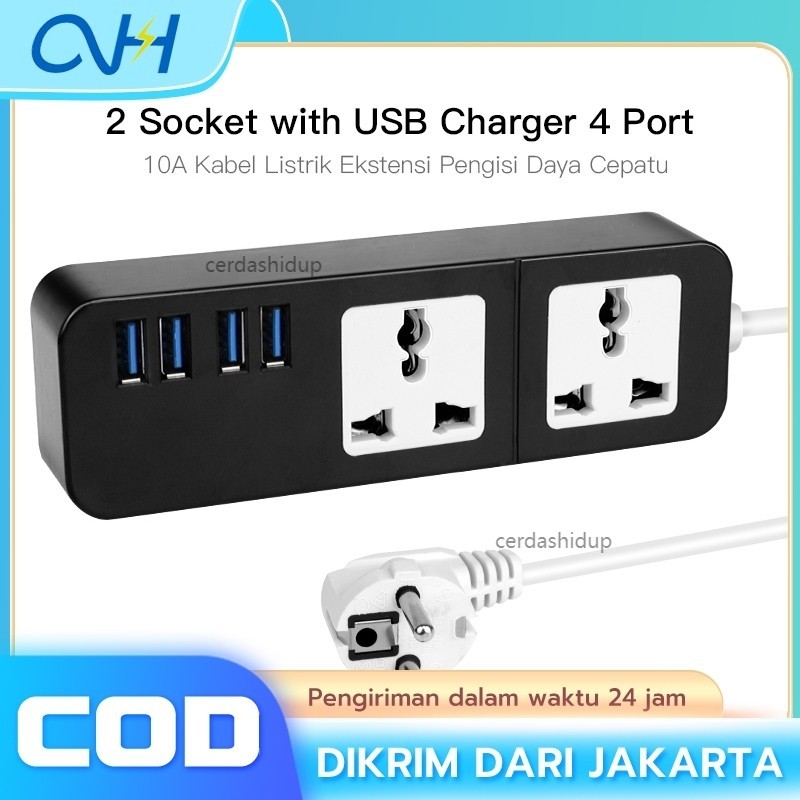 Jual Stop Kontak Listrik Fast Charging - Power Strip Colokan Listrik Universal 110V - 250V ...