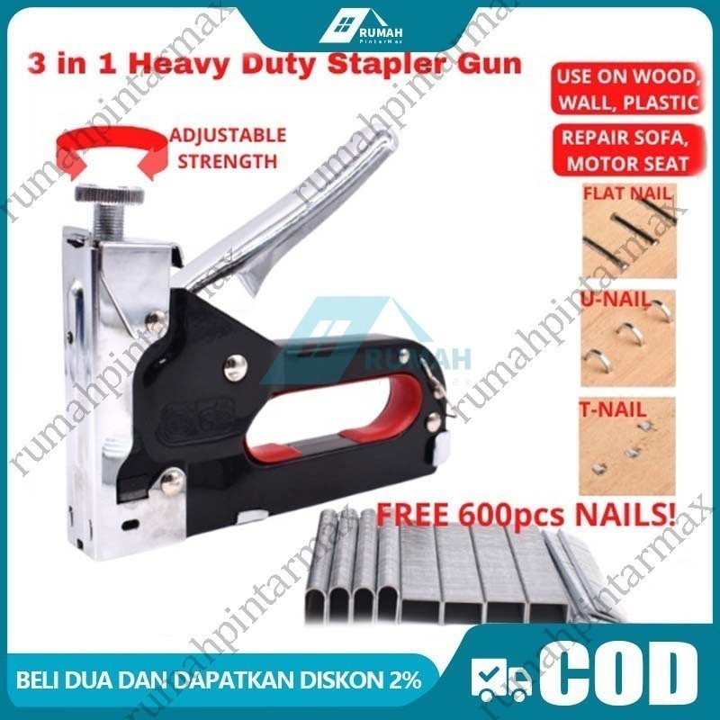 Jual Gratis 600 paku 4 In 1 Pistol Kuku Pistol Stapler Konstruksi ...