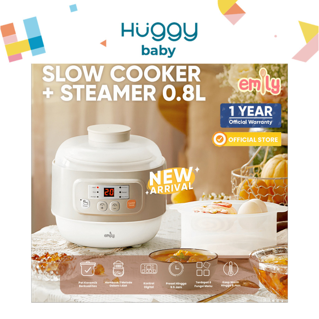 Jual EMILY ESC-37006 Slow Cooker + Steamer 0.8L | Alat Memasak MPASI ...
