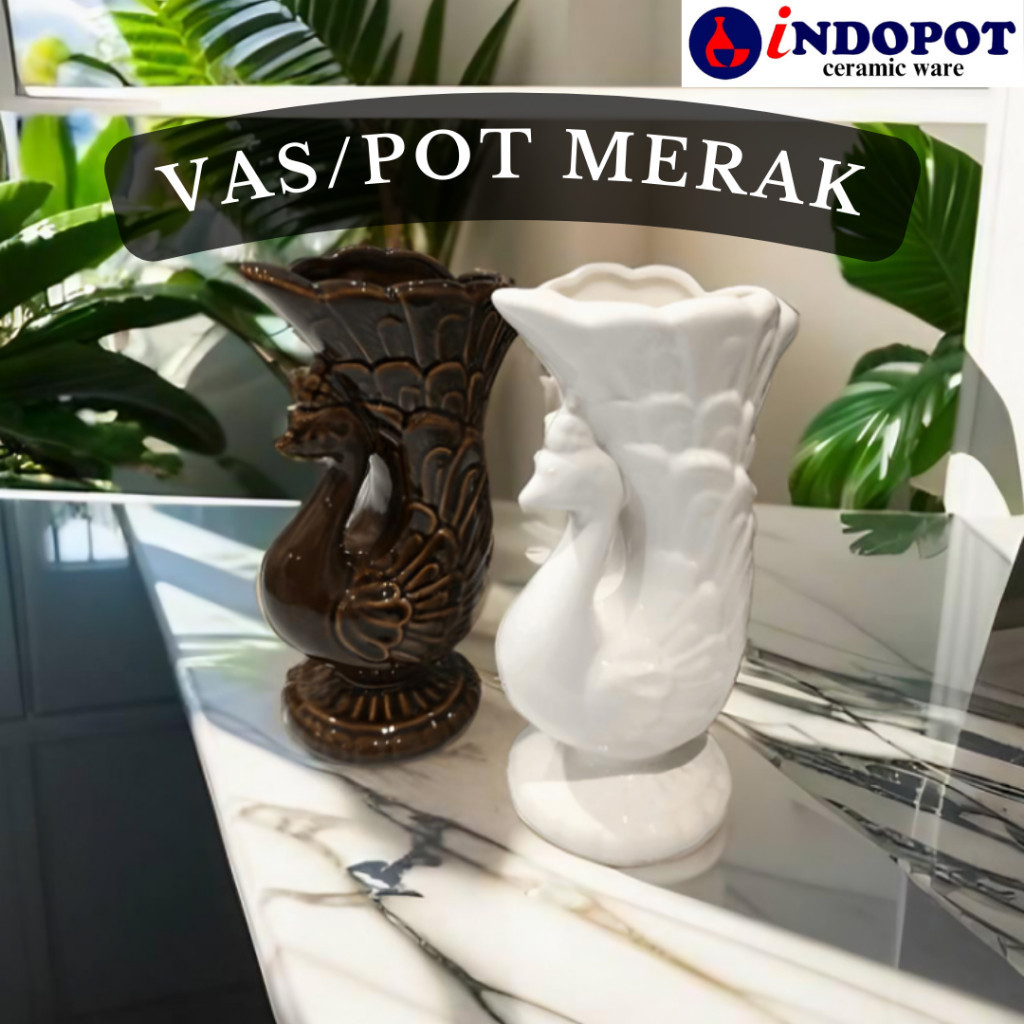 Jual Vas Pot Keramik Model Merak bisa untuk dekorasi rumah cocok untuk ...