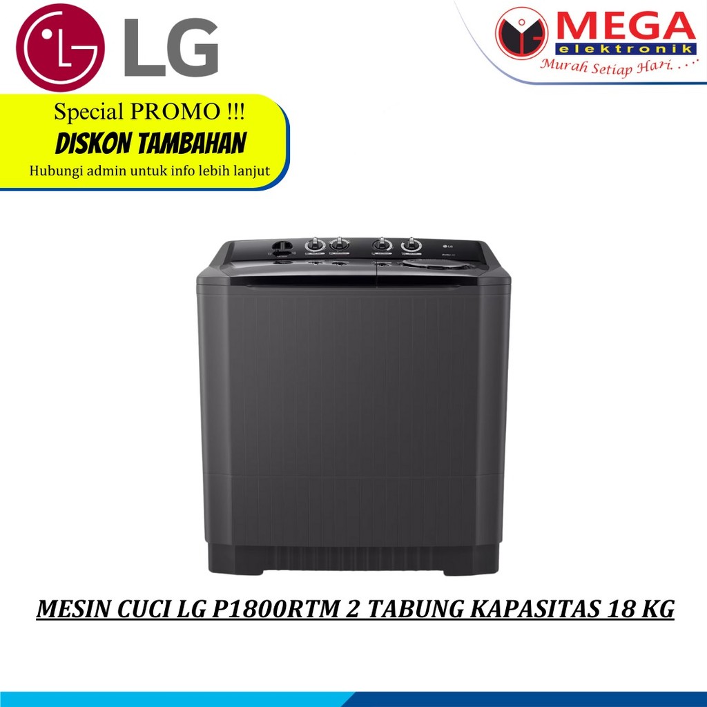 Jual MESIN CUCI LG P1800RTM 2 TABUNG KAPASITAS 18 KG | Shopee Indonesia