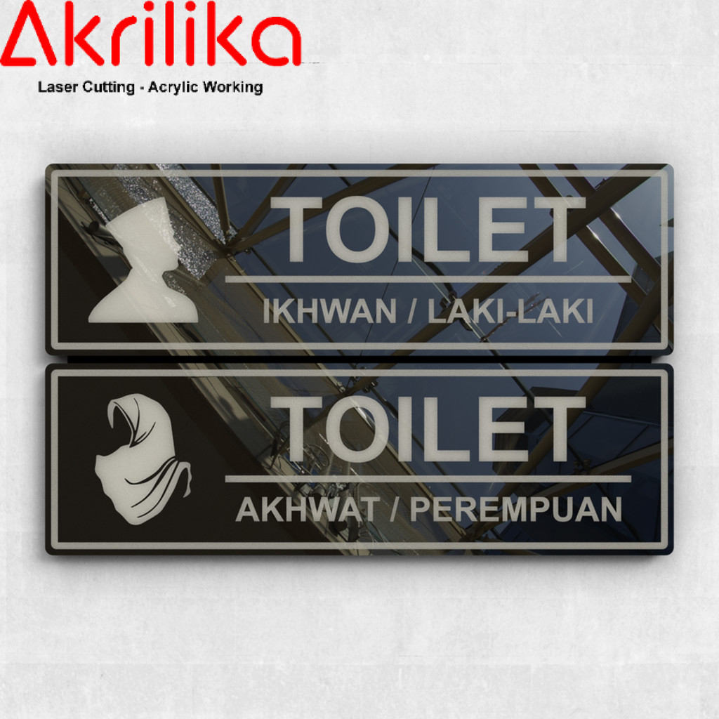 Jual AKRILIK SIGN/SIGNAGE PETUNJUK TOILET "IKHWAN / AKHWAT"30X10CM ...