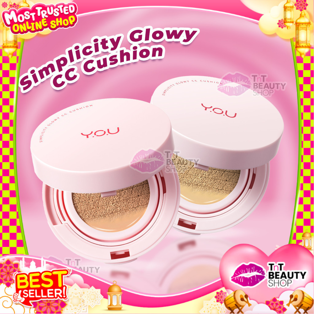 Jual Y.O.U Simplicity Glowy CC Cushion Natural Makeup Foundation Bedak ...