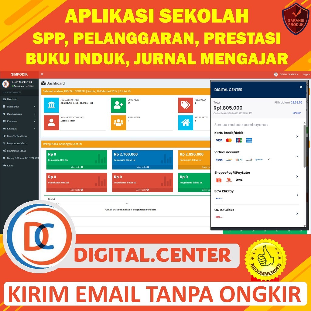 Jual Aplikasi Sekolah Lengkap SIMPODIK Pembayaran SPP Online | Shopee ...