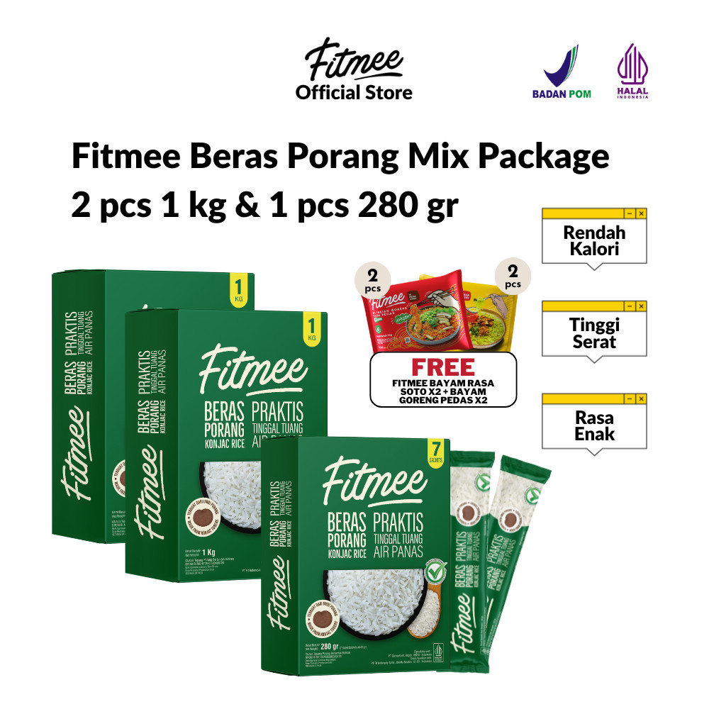Jual Fitmee Beras Porang Gluten Free Konjac Rice Mix Package FREE ...
