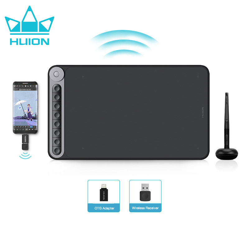 Jual HUION Graphics Tablet Q620M Wireless Drawing Tablet 10.5*6.56 Inch ...
