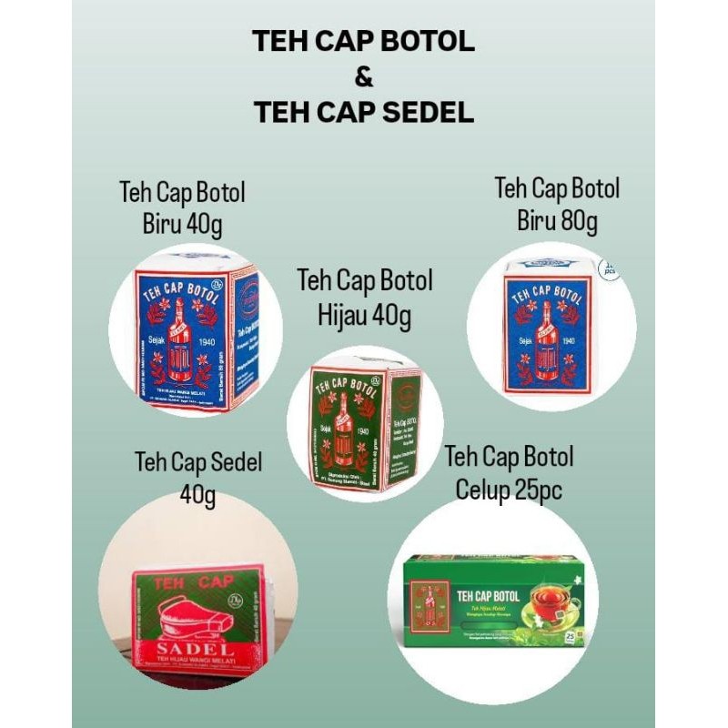 Jual Teh Cap Botol Celup Isi 25 Dan Teh Cap Botol Bubuk Kemasan 40gr ...
