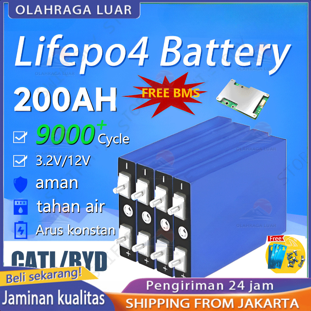 Jual UPS 12V 200AH /120AH BMS Baterai litium CALB Lifepo4 3.2v UPS GRADE A 200Ah, set isi 4 ...