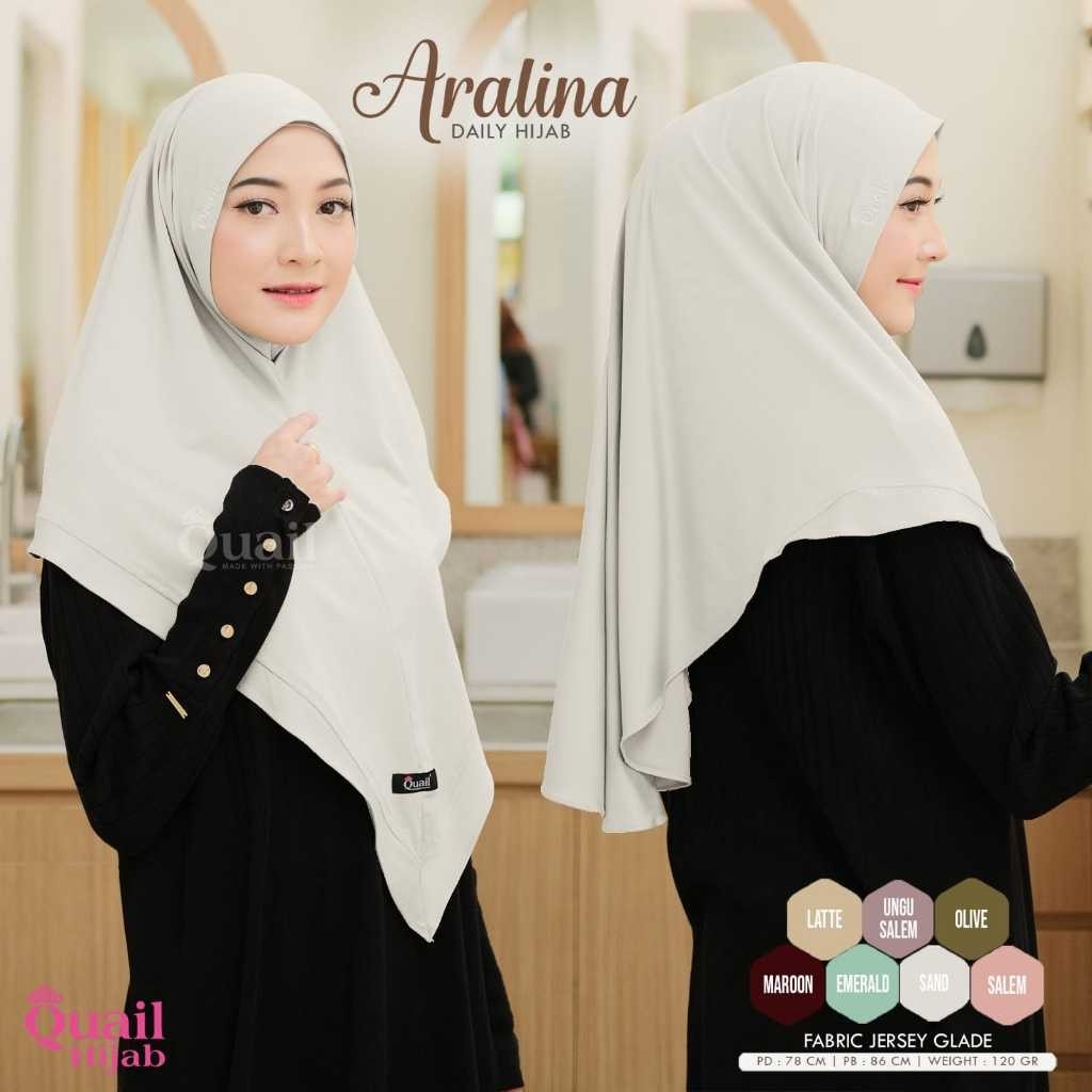 Jual Aralina Daily Hijab Wanita Original Quail Jilbab Fabric Jersey ...
