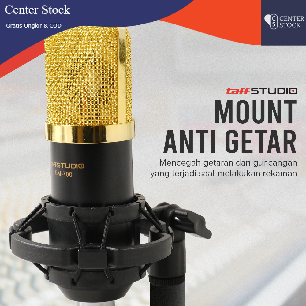 Jual Mikrofon Kondenser Studio Mic XLR with Shock Proof Mount - BM-700 ...