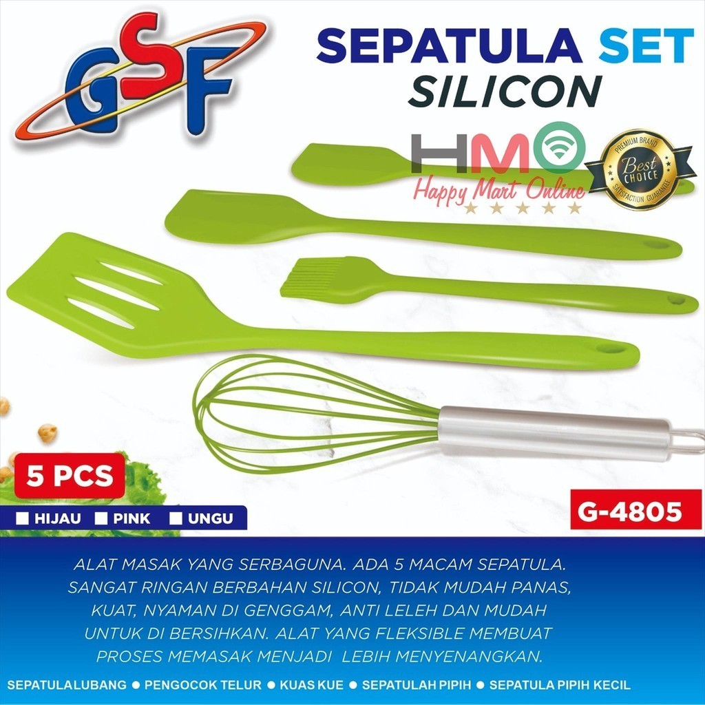 Jual Spatula Silikon 5 Pcs Set Silicon Spatula GSF 4805 Isi 5 bh ...