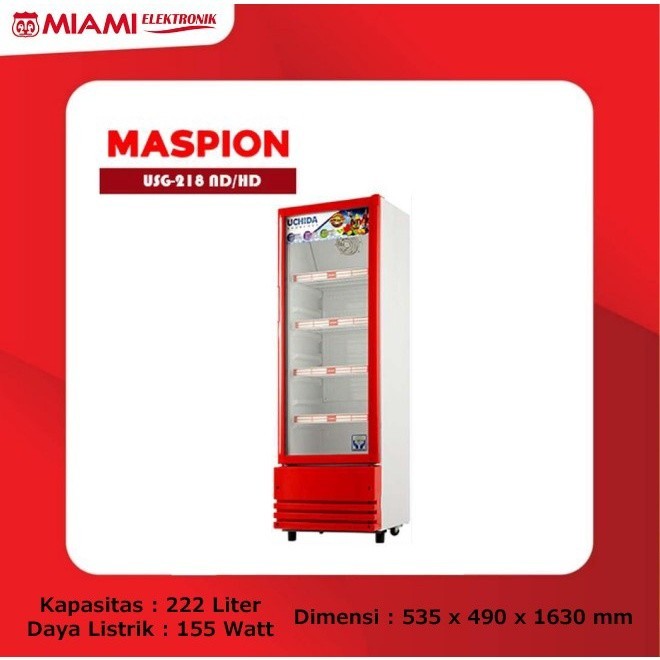 Jual MASPION Display Showcase USG-218 / Cooler Chiller USG218 | Shopee ...