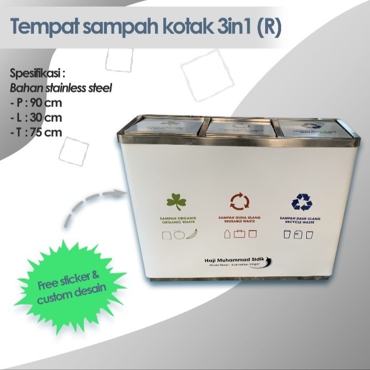 Jual Tempat sampah Kotak 3 In 1 (R) - Tempat Sampah Vasilitas Umum - WINS | Shopee Indonesia