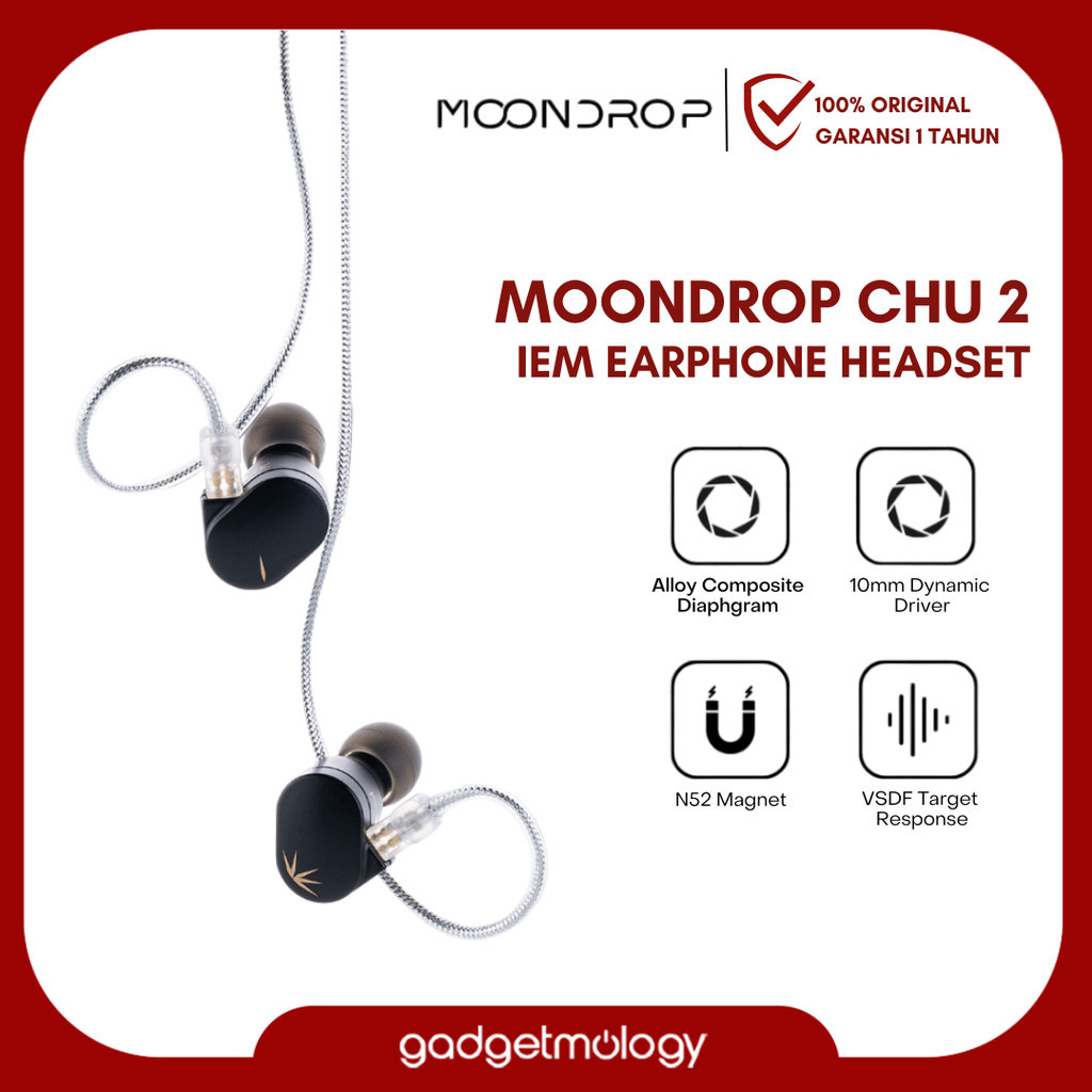 Jual MOONDROP CHU 2 IEM Dynamic Driver In-Ear Monitor Headset Earphone Jack 3.5mm Original ...