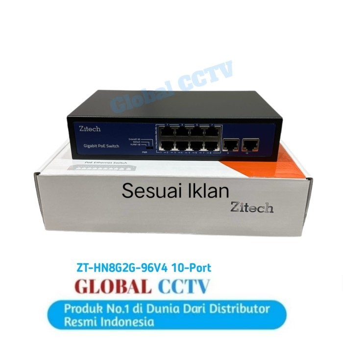 Jual PoE Switch Zitech ZT-HN8G2G-96-V4 Full Gigabit 8 Gigabit port + 2 ...