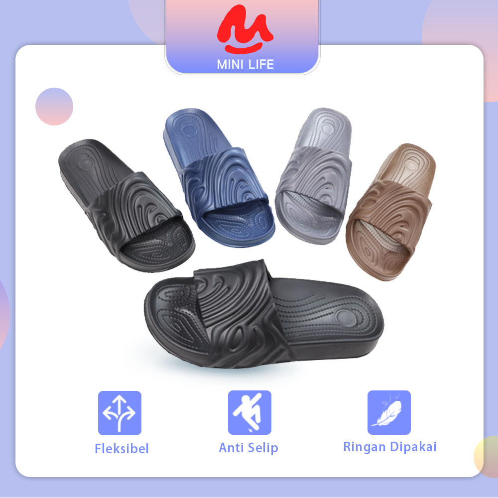 Jual Sandal Pria Wanita Karet Jelly Sendal Flat Selop Rumah Slipper ...