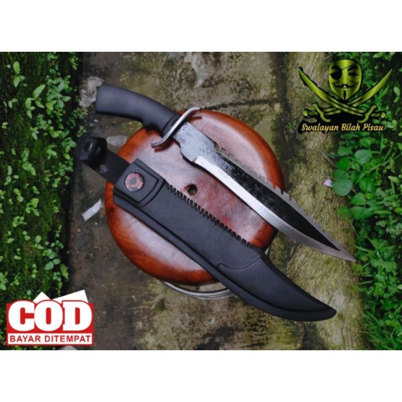 Jual PISAU RAMBO ORIGINAL BAJA / Pissau Rambo Hitam / Keniv Rambo Black ...