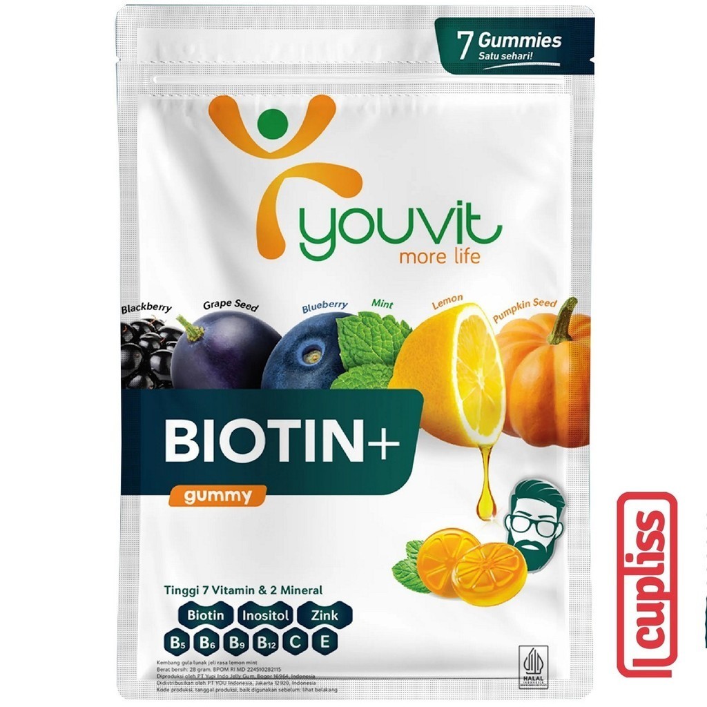 Jual YOUVIT Multivitamin Gummy Biotin+ for Men 7 Days Biotin | Shopee ...
