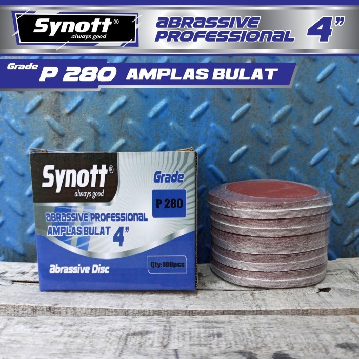 Jual Amplas Bulat 4 [P 240] (100 lbr/box) SYNOTT - 1 BOX / 100 Lembar ...