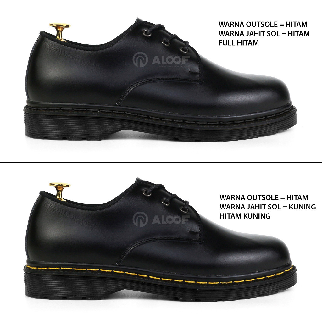 Jual 39-44 Aloof NAMPI - Sepatu Derby Hitam Docmart Pria Original Kulit ...