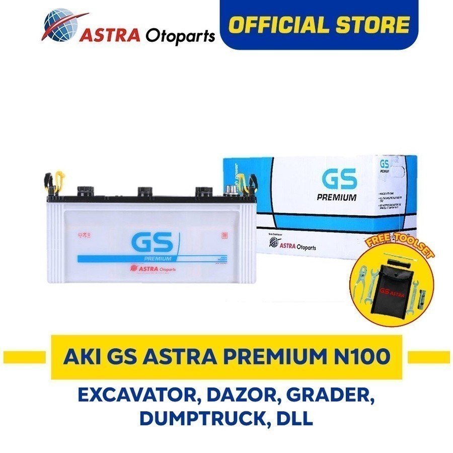 Jual AKI GS ASTRA Premium N100 untuk Komatsu Excavator, Dozer, Grader, Dump Truck, Genset dan ...
