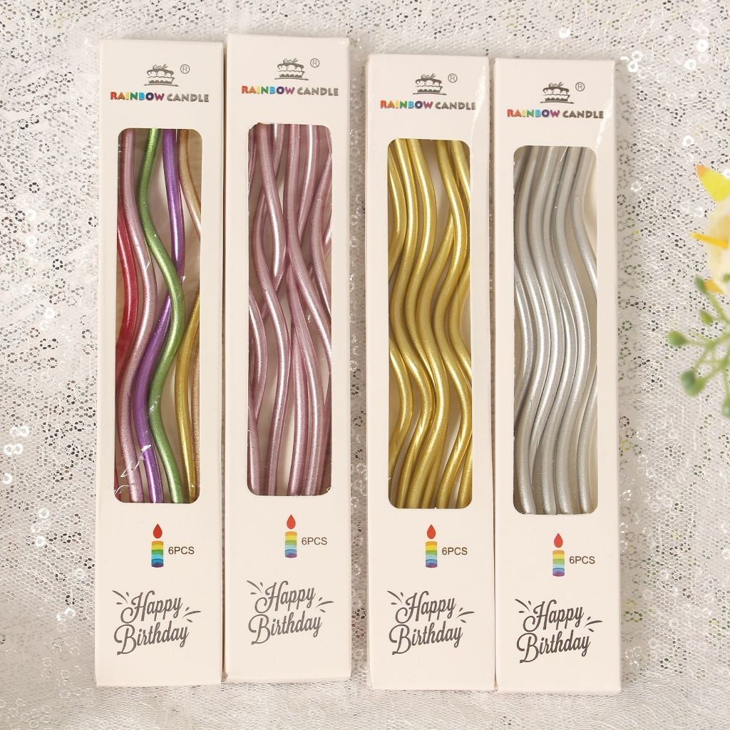 Jual AliMaMa - (ISI 6) LILIN SPIRAL METALIK - Candle Ultah Ulang Tahun ...