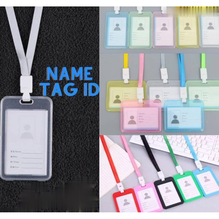 Jual K222 Name Tag Id Card Transparant Gantungan Kartu Nama Plastik ...
