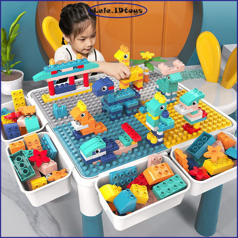 Jual Meja Anak Multifungsi Edukasi Mainan Set Building Block Table ...