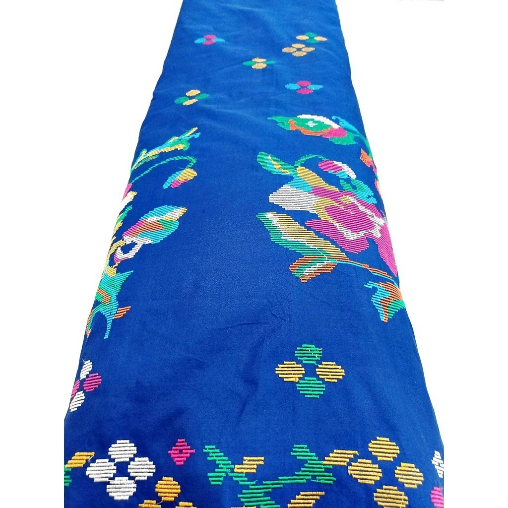 Jual Kain Tenun Sulam Motif Bunga Lagosi Bahan Tenun Sutra Bugis ...
