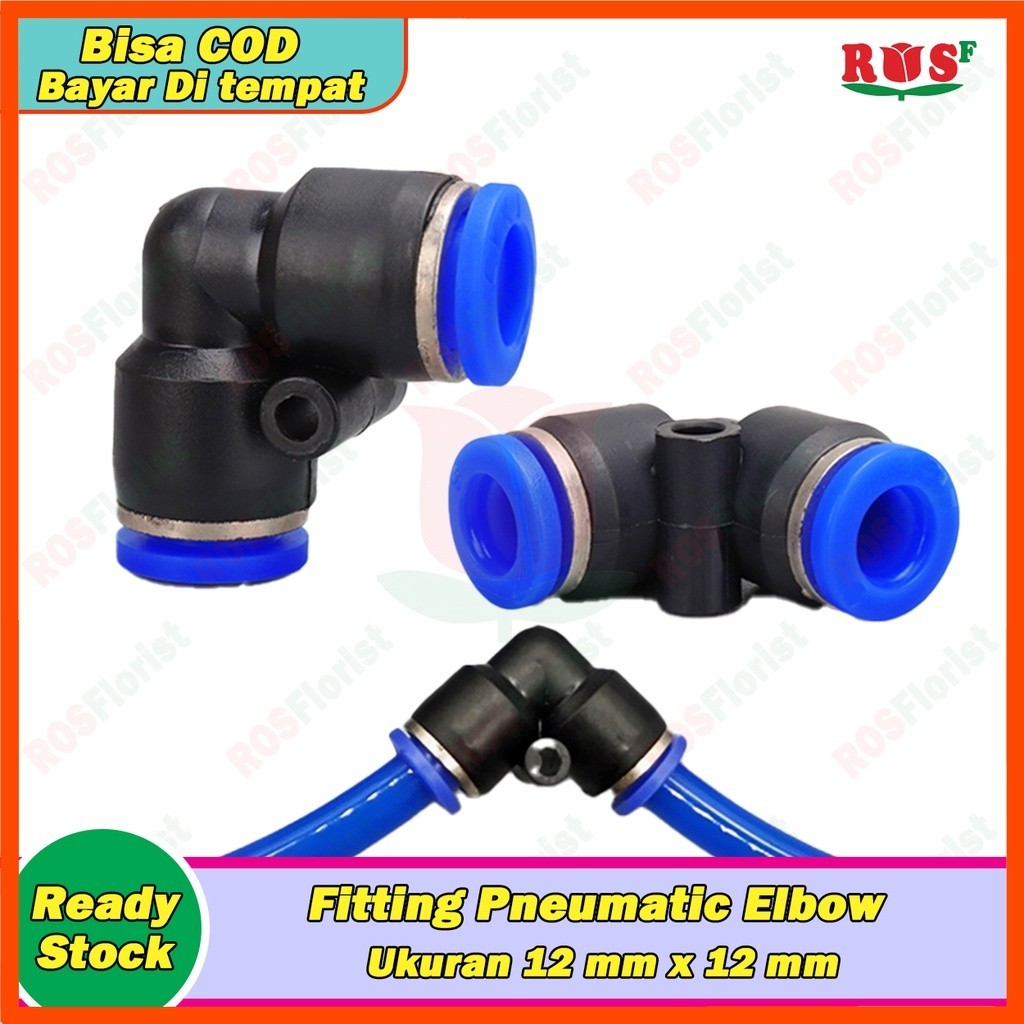 Jual RF - Fitting Pneumatic Elbow 12 mm Slip Lock Selang PU PE 12mm ...