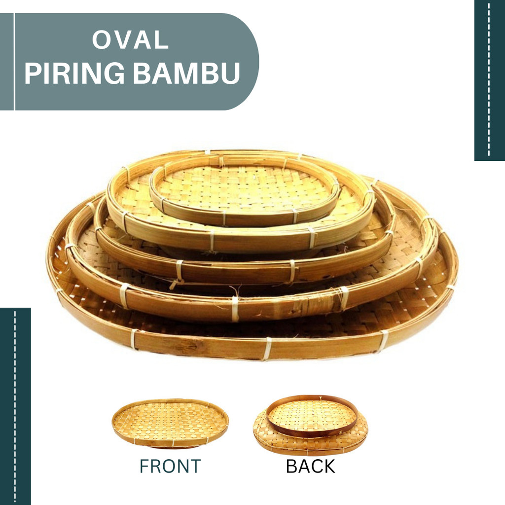 Jual PIRING BAMBU OVAL / PIRING LALAPAN GORENGAN BUMBU DAPUR / ANYAMAN ...