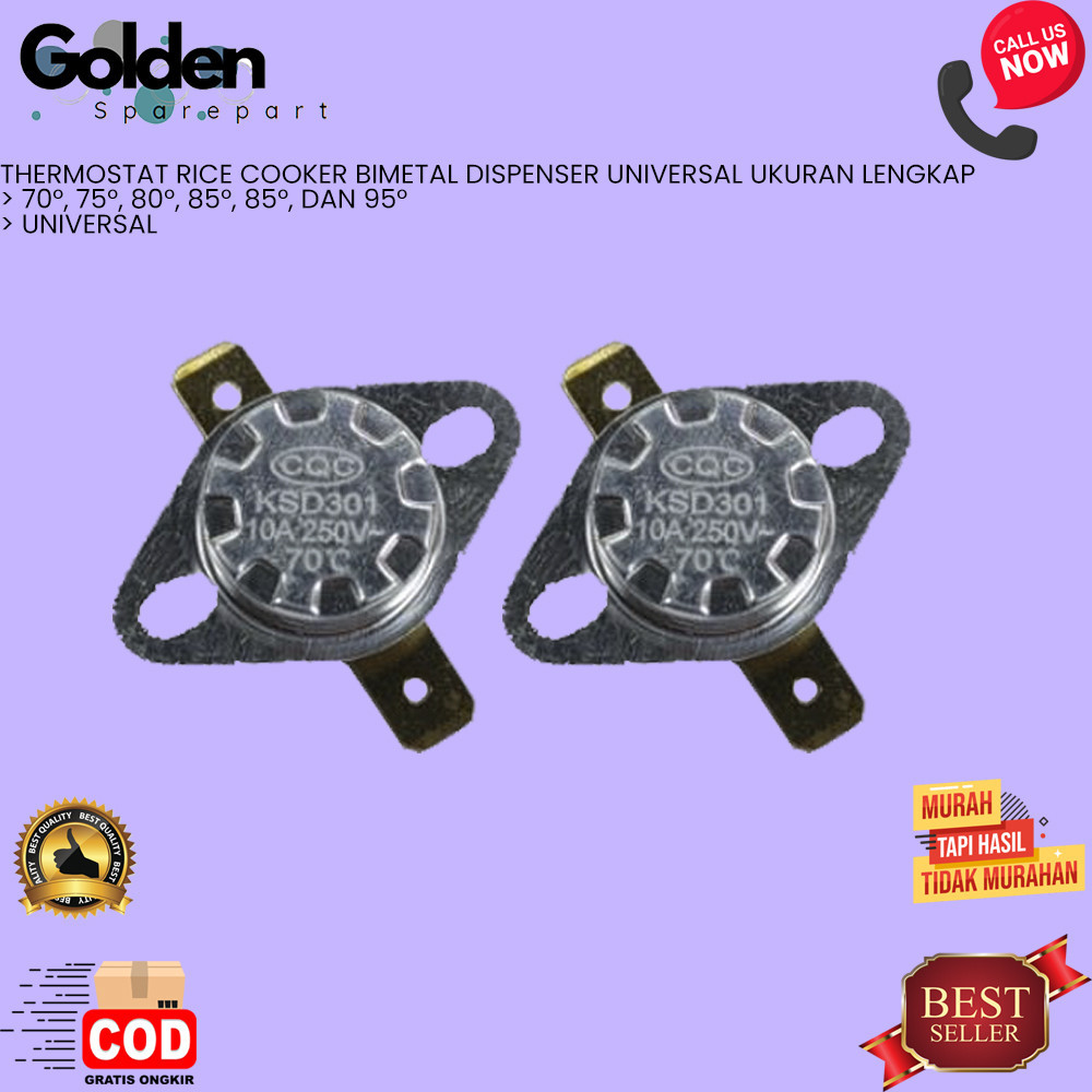 Jual THERMOSTAT RICE COOKER BIMETAL DISPENSER UNIVERSAL UKURAN LENGKAP (GOLDEN) | Shopee Indonesia