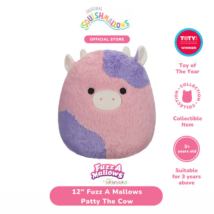 Jual Squishmallow 12 Fuzz Pink & Purple Patty The Cow - Boneka Anak ...