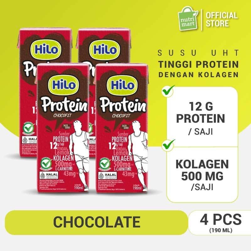 Jual 4 Pack - HiLo Protein Chocofit UHT 190 mL – Susu Tinggi Protein dengan Collagen Rasa ...