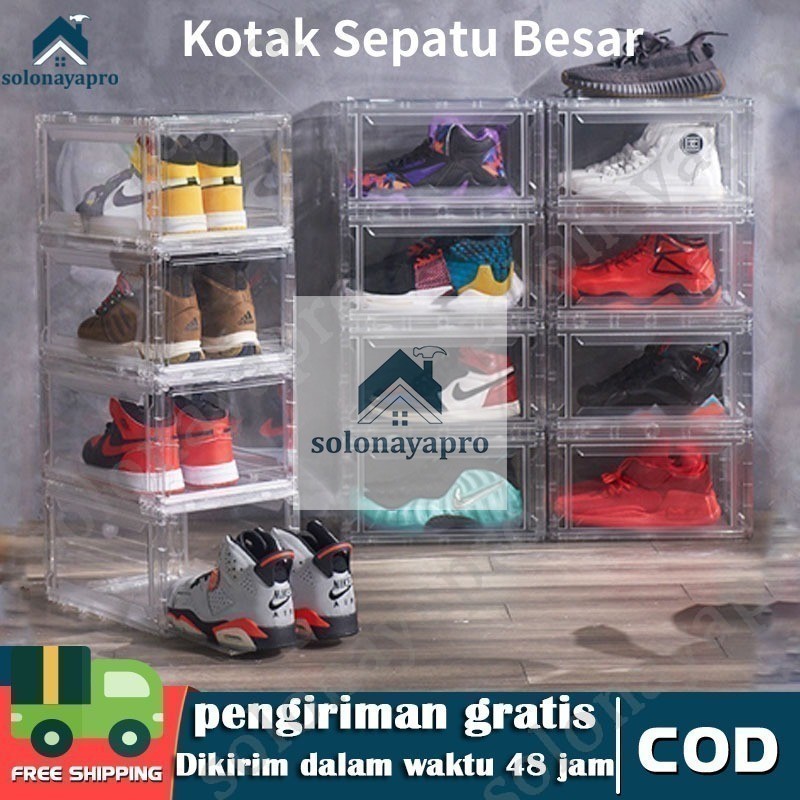 Jual Kotak Sepatu Transparan Acrylic Box Shoes Box Premium Stackable ...