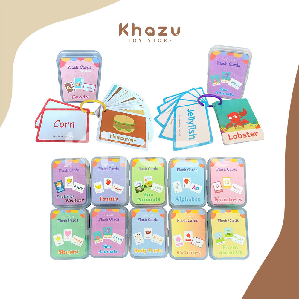 Jual [Khazu] - Flash Card Yoyo Kids Mainan Kartu Pintar Anak Mengenal ...