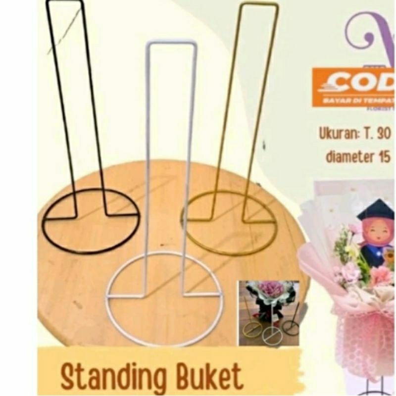 Jual standing wisuda buket/ dudukan besi bunga nikahan/standing buket ...