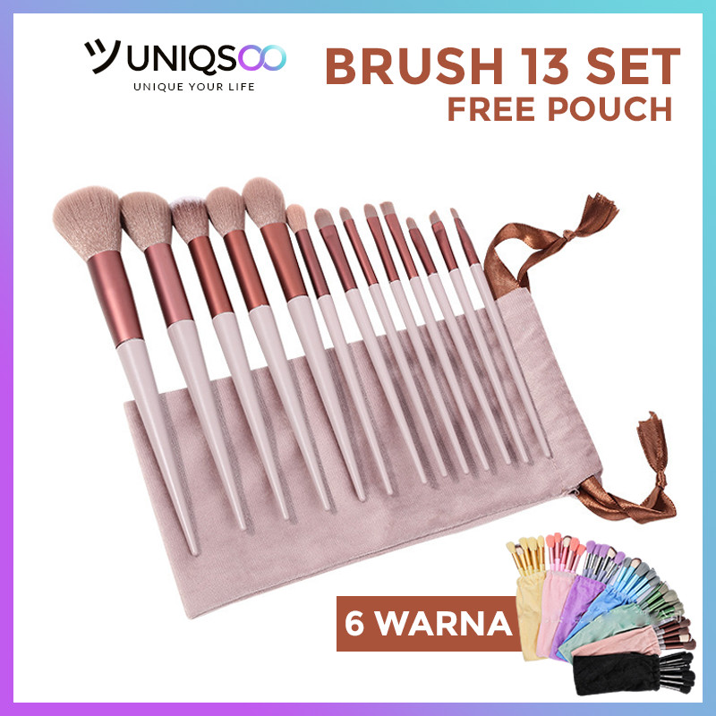 Jual UNIQSOO 13 Set Kuas Make Up Set isi 13 pcs FREE Pouch / MakeUp ...