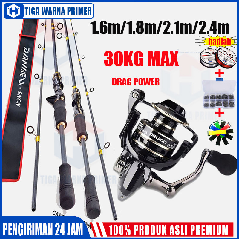 Jual joran pancing 1.65m-2.7m 2 bagian pancing reel 2000 3000 5000 7000 ...