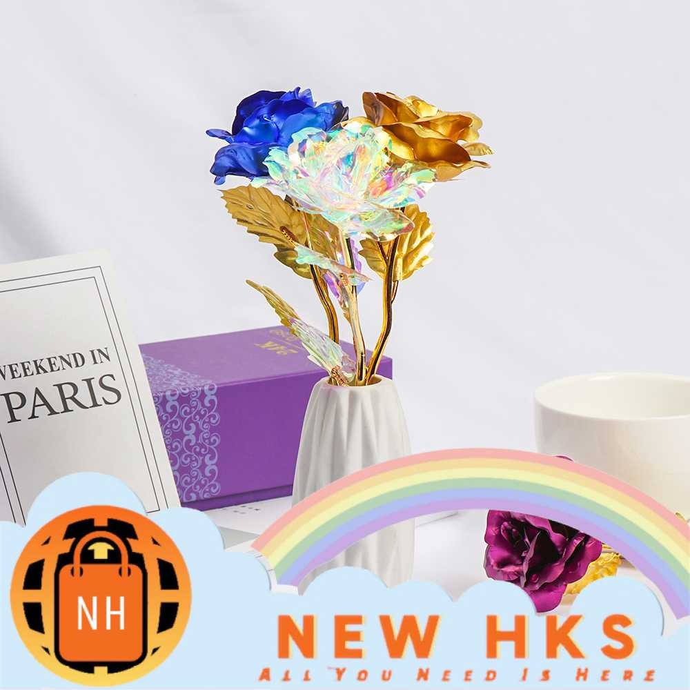 Jual JIUZHO Bunga Mawar Dekorasi Artificial Rose Gold Foil Rose 24K ...