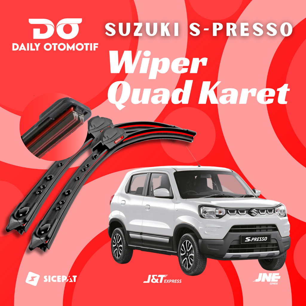 Jual Wiper Mobil Quad Karet Karet Suzuki S-Presso Spresso Frameless ...