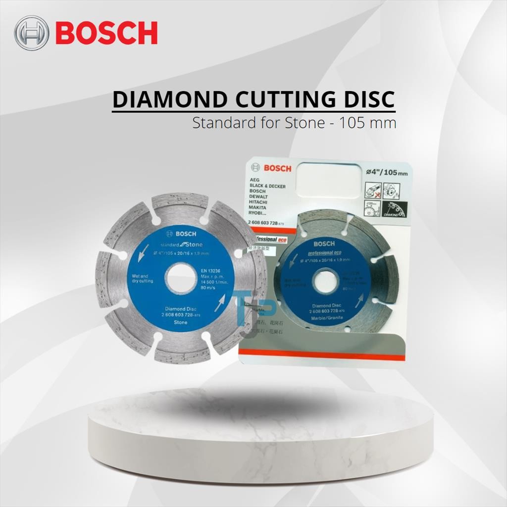 Jual BOSCH DIAMOND CUTTING DISC STANDARD FOR STONE -105mm PN.2608603728 ...