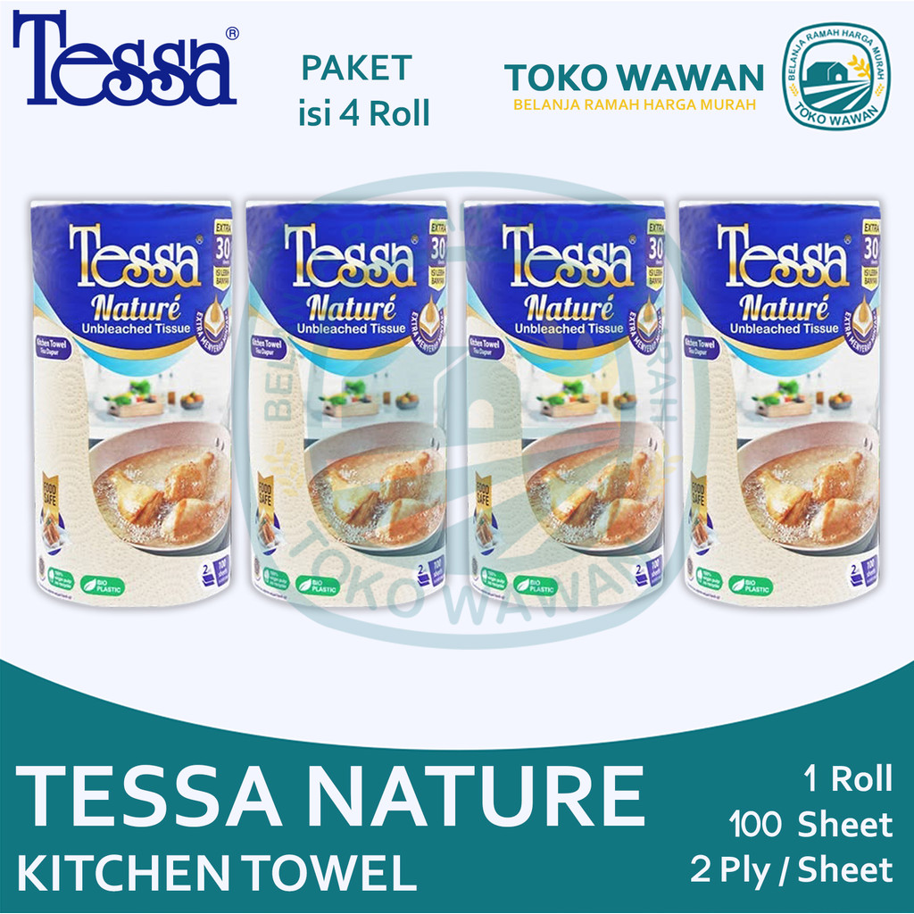 Jual ( Paket 4 PACK ) Tissue Tessa Kitchen Towel Nature Coklat Tisu ...