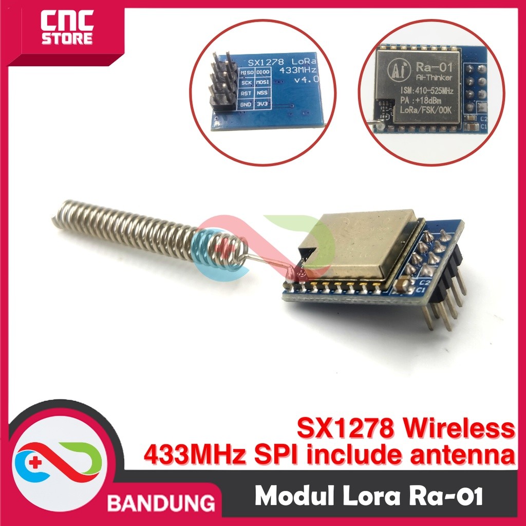 Jual MODUL LORA RA-01 RA01 SX1278 WIRELESS 433MHZ SPI INCLUDE ANTENNA ...